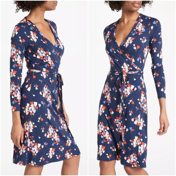 Boden | Dresses | Boden Wrap Jersey Dress In Navy Tulip | Poshmark